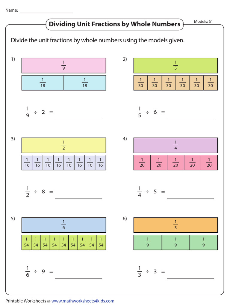 Unit Fractions Whole Models 1 | PDF