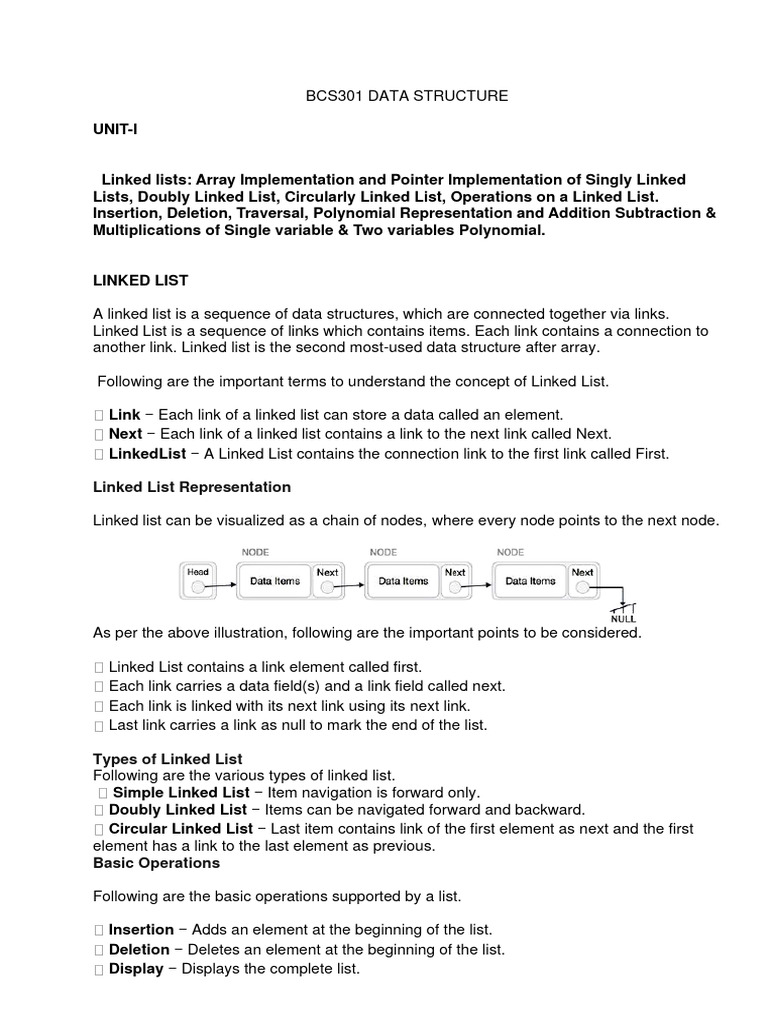 Linked Lists: Types and Operations | PDF | Polynomial | Pointer (Computer Programming)