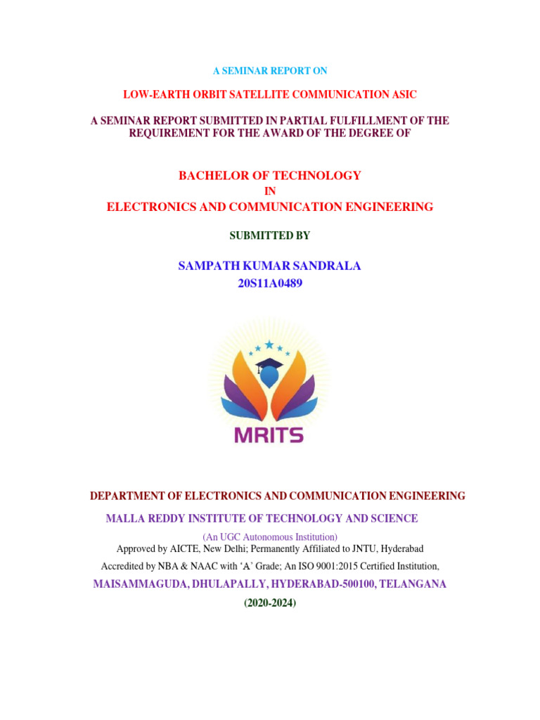 LEO Satellite Comm - Sampath 20 - 489 | PDF | Communications Satellite | Satellite