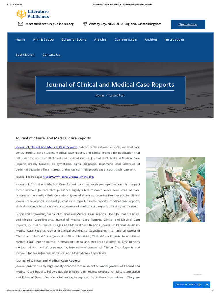 Journal of Clinical and Medical Case Reports | PDF | Case Report ...