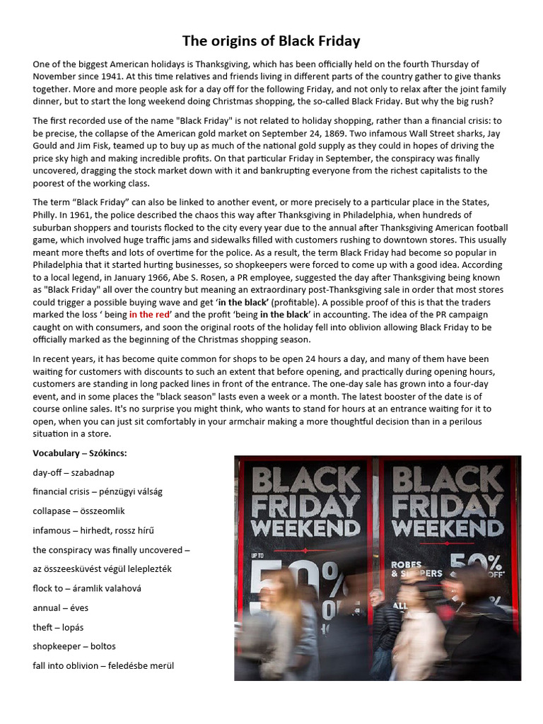 The Origins of Black Friday | PDF | Black Friday (Shopping) | Financial ...