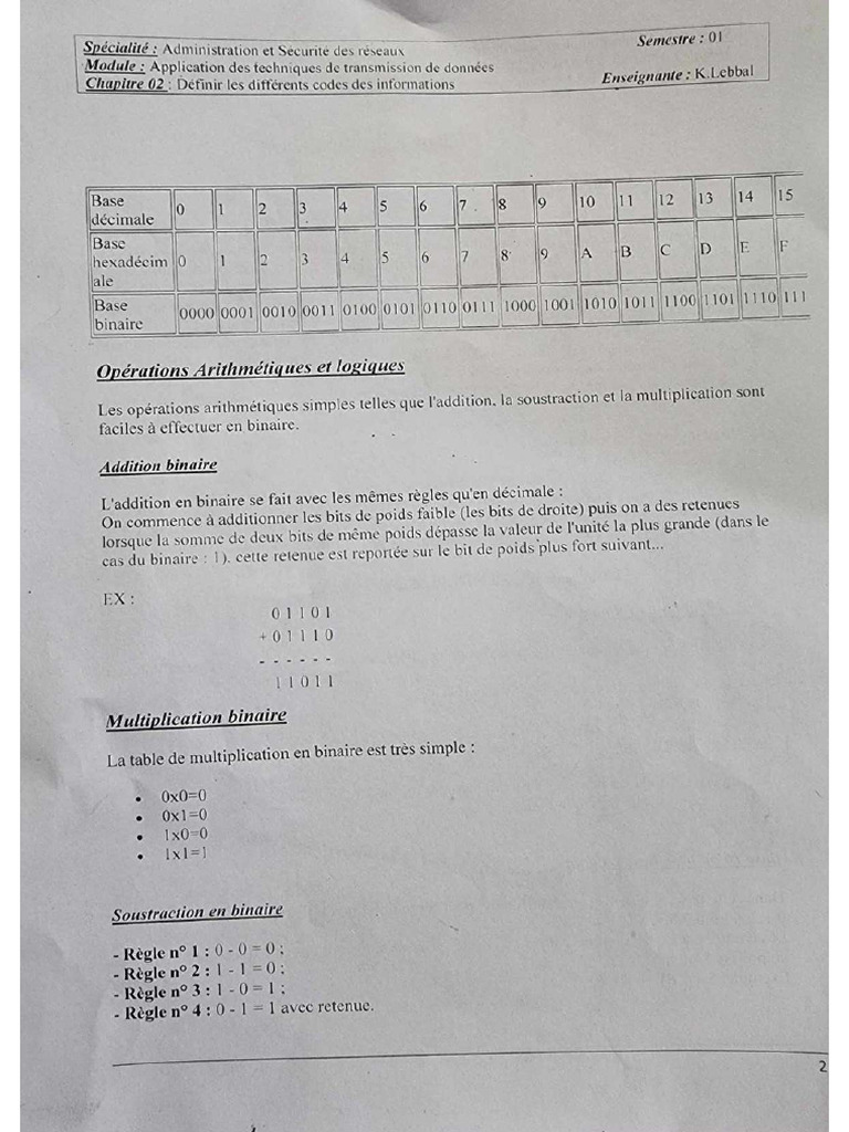 Cours Et TD Lebbal | PDF