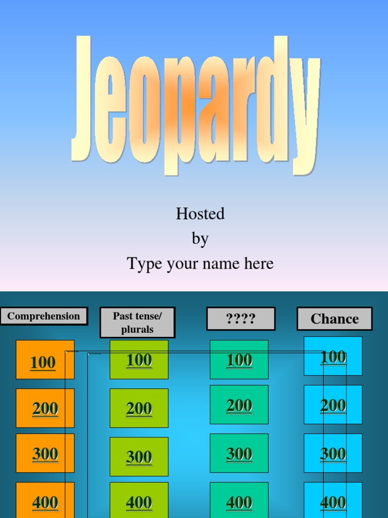 Jeopardy Game, Comprehension, Grammar | PDF