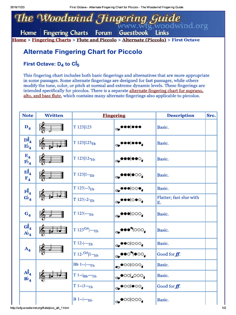 Picclo Fingering 1 | PDF