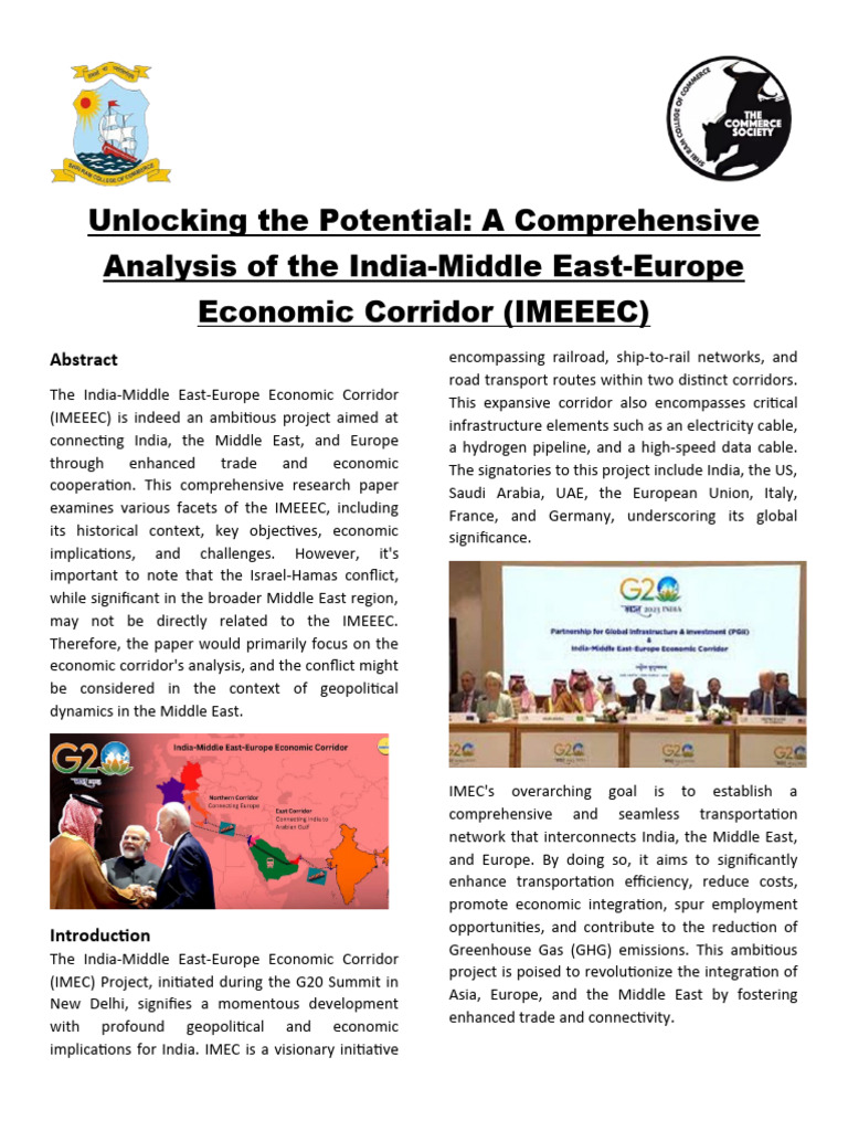IMEEEC: India-Middle East-Europe Corridor Analysis | PDF | Infrastructure | Transport