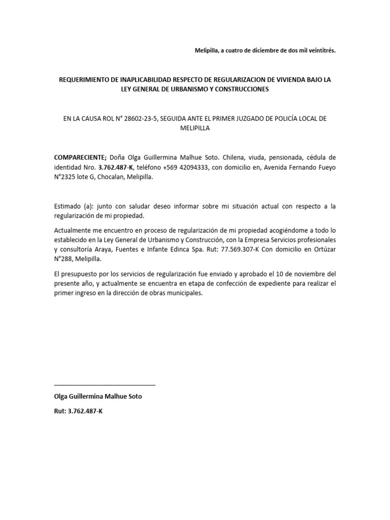 Acta de Nulidad Olga Malhue | PDF