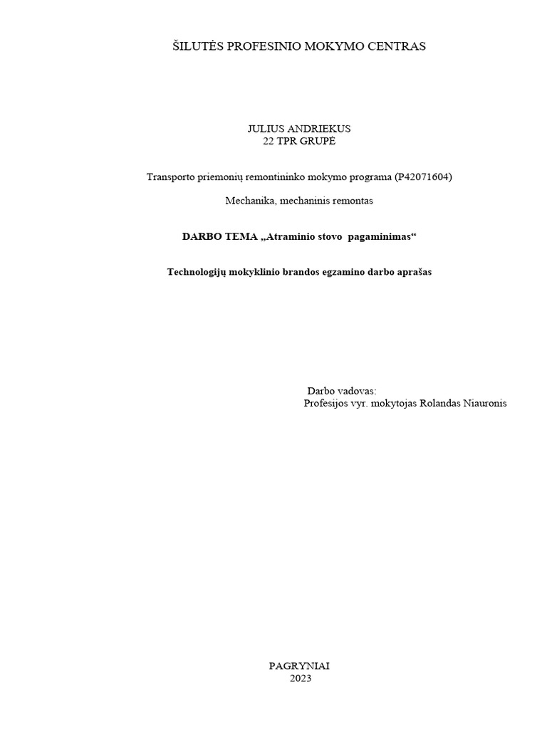 Andriekus Julius 22 TPR | PDF