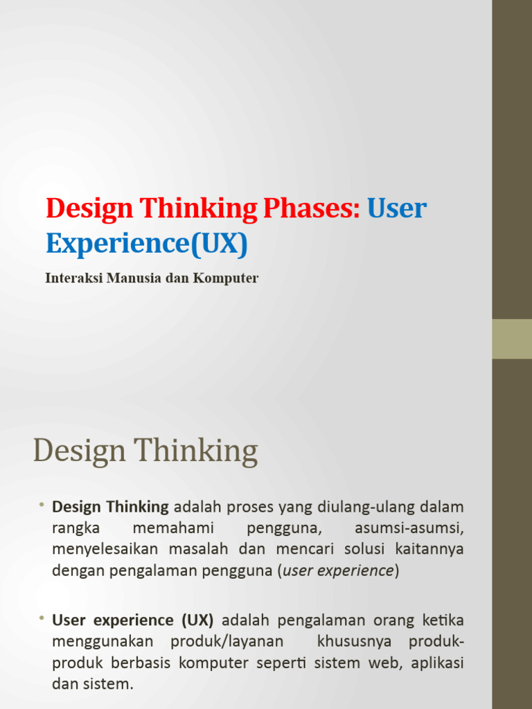 Panduan Design Thinking dan UX | PDF