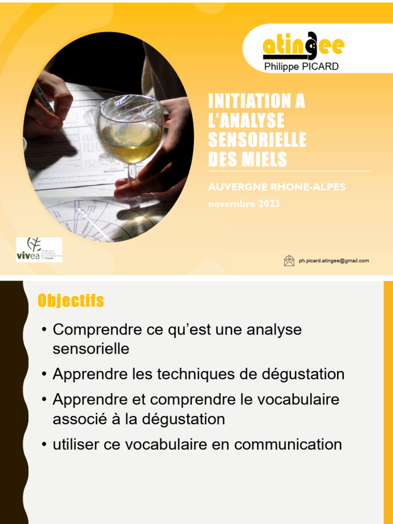 ATINGEE-Philippe PICARD-analyse-sensorielle-miels-formation1J | PDF