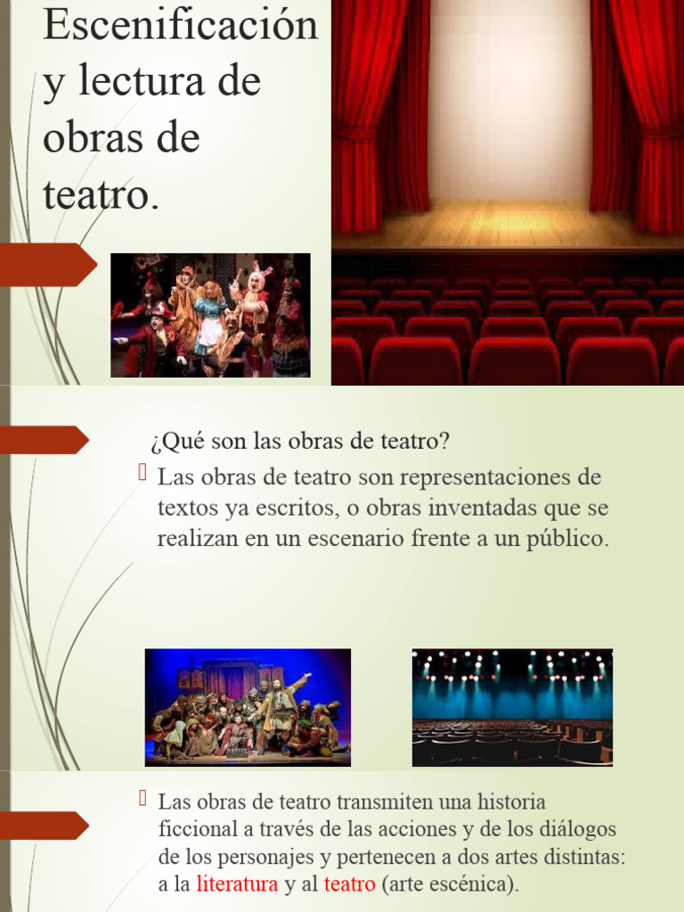 Escenificación y Lectura de Obras de Teatro | PDF | Teatro | Las artes ...