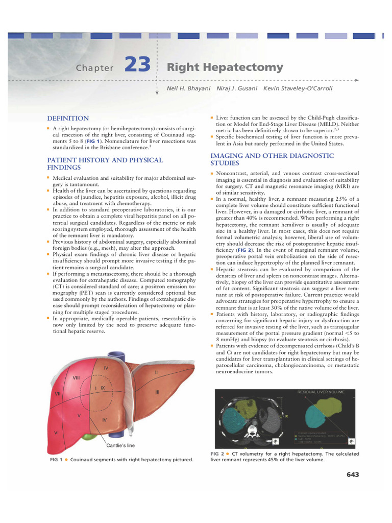 Right Hepatectomy | PDF
