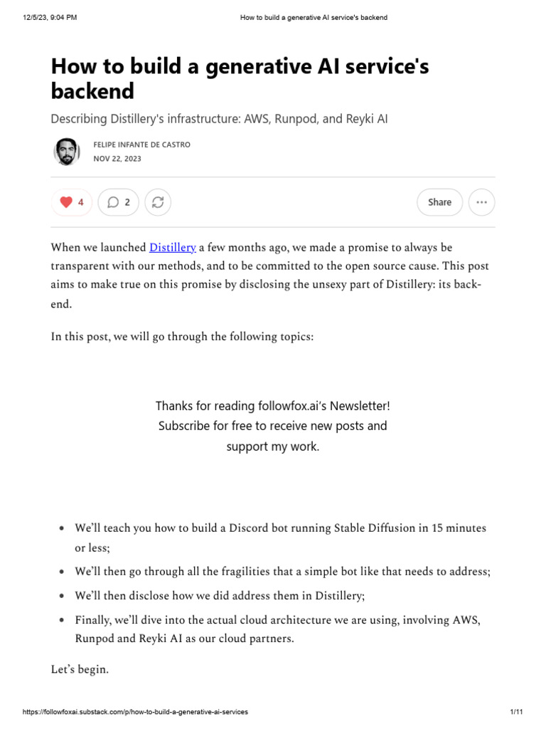 How To Build A Generative AI Service's Backend | PDF | Cloud Computing ...