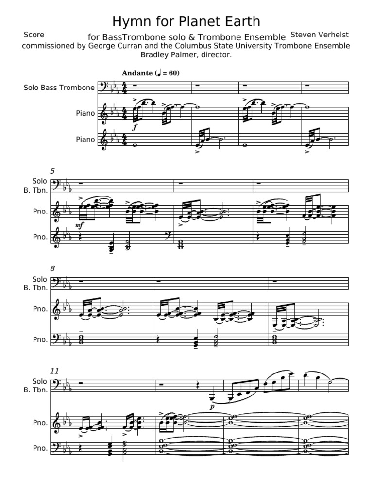 Hymn For Planet Earth - Steven Verhelst | PDF | Musical Compositions ...