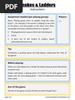 Snakes and Ladders Rules | PDF
