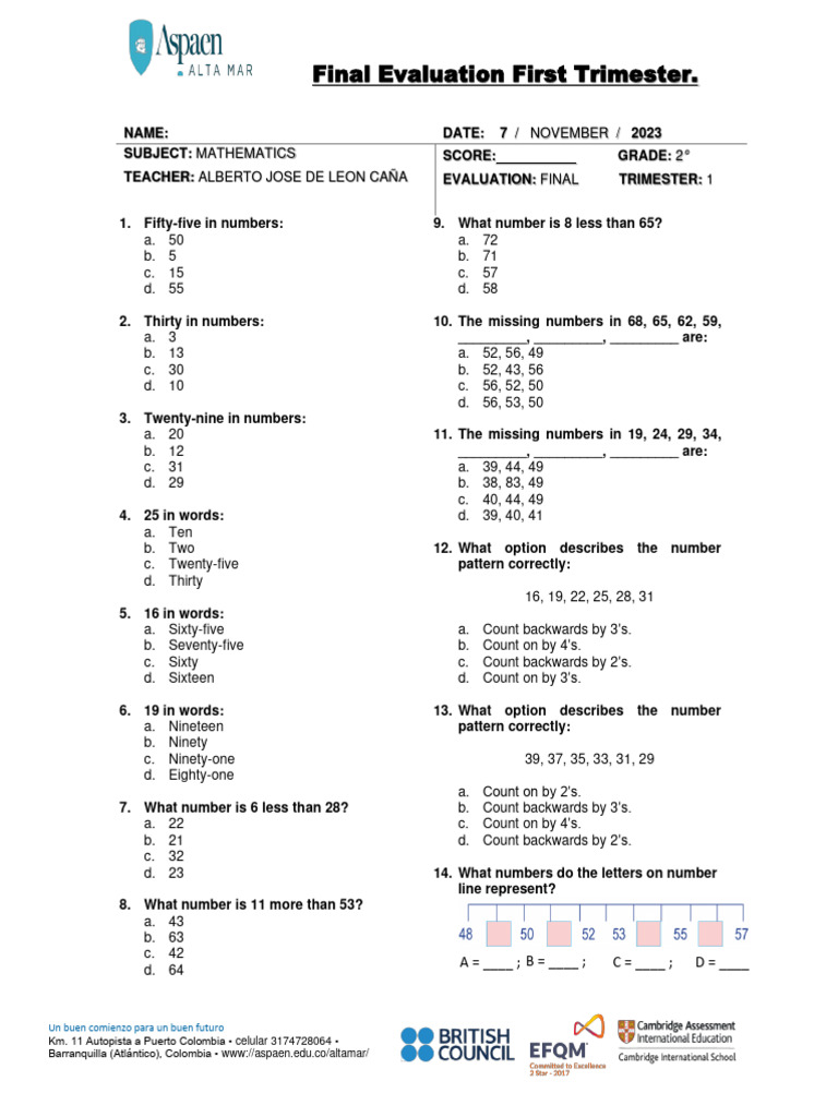 2°. 1st Term Final Exam - Study Guide | PDF | Polytopes | Elementary ...