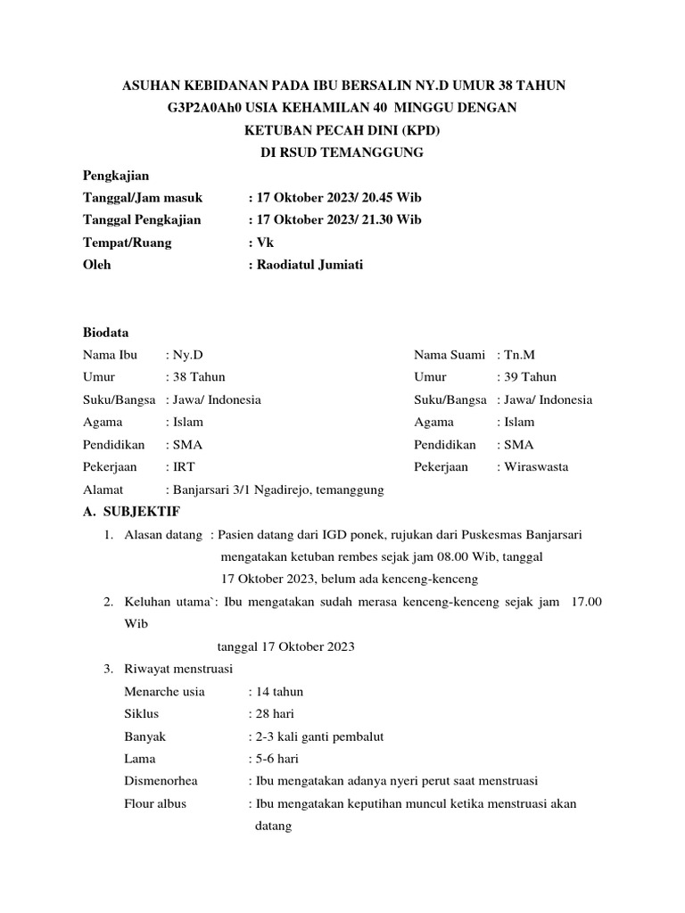 Data Fokus Persalinan 1 | PDF | Kesehatan Holistik | Sains & Matematika
