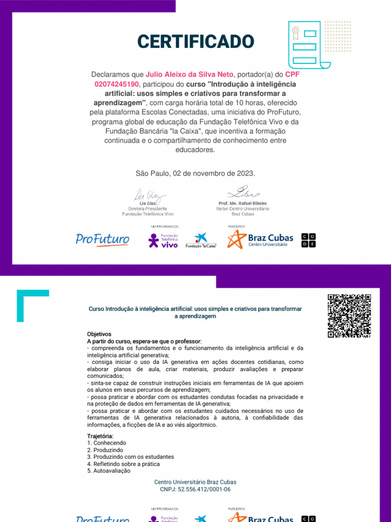 Certificado 411 Introducao A Inteligencia Artificial Usos Simples e ...