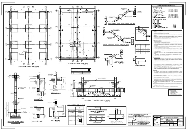 Plano Estructuras A1 | PDF | Hormigón | Ingeniería de Edificación