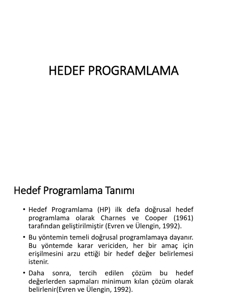 Hedef Programlama | PDF