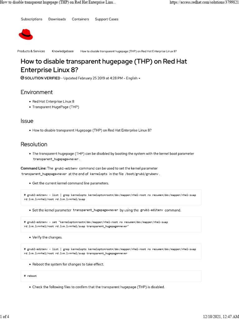 Disable Transparent Hugepages | PDF | System Software | Software Engineering