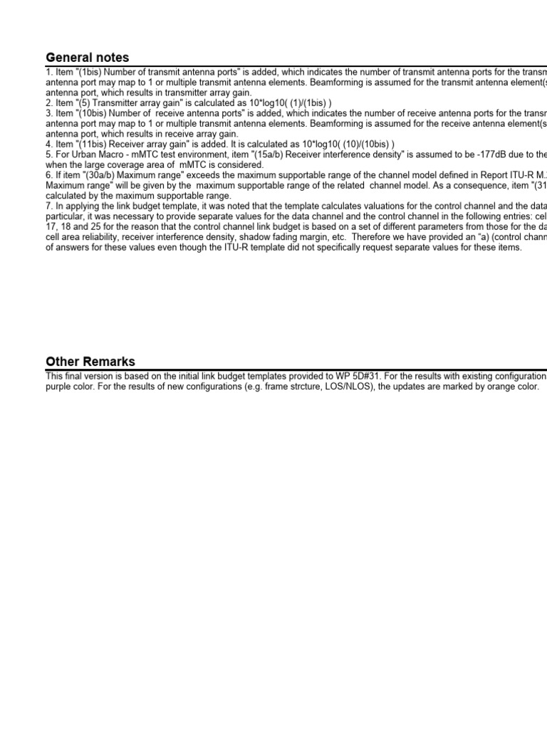 Link Budget Template | Download Free PDF | Decibel | Antenna (Radio)