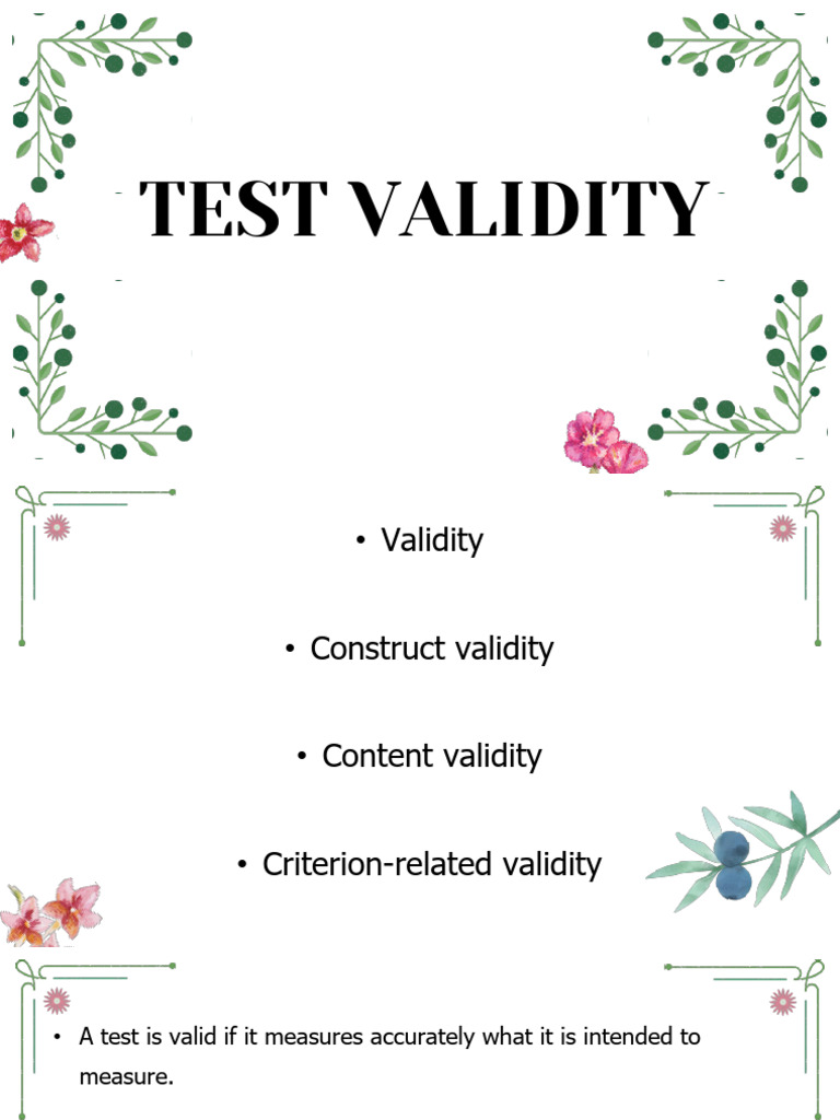 Test Validity Pdf Validity Statistics Educational Assessment