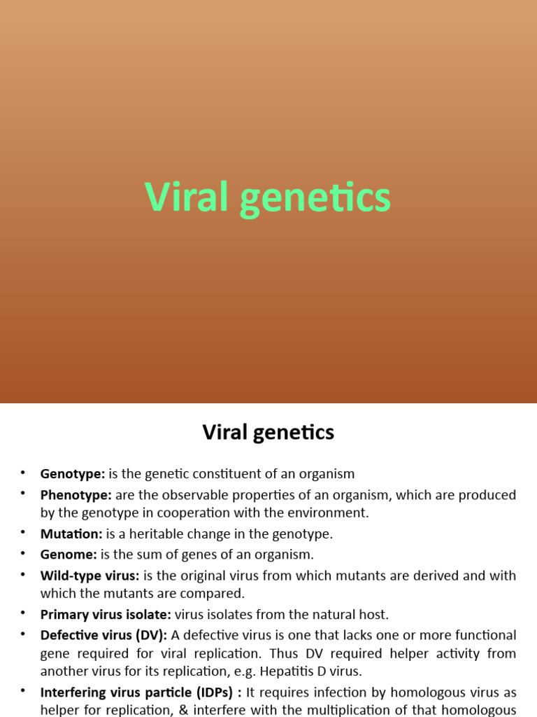 Understanding Viral Genetics Concepts | PDF | Science & Mathematics