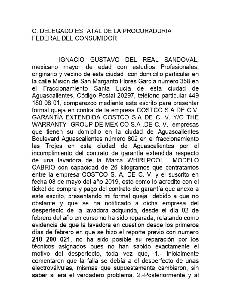 Queja de Profeco | PDF | Hogar, jardinería y bricolaje