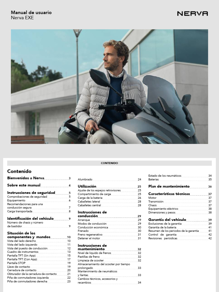 Manual de Propietario Nerva EXE Opt | PDF | Aplicación movil | Neumático