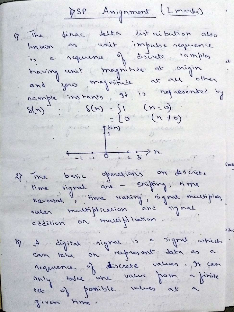 DSP (2 Marks) - Compressed | PDF