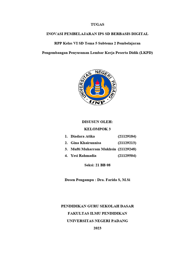 RPP Digital IPS SD Kelas VI Tema Wirausaha | PDF | Karier & Perkembangan