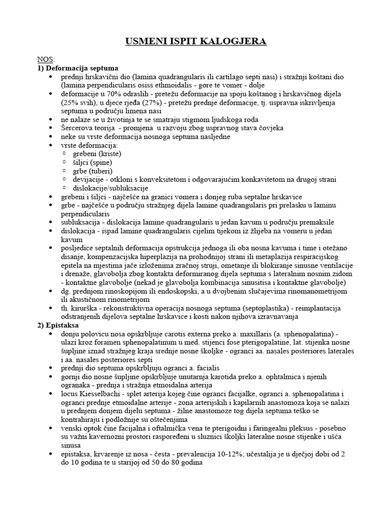 Usmeni Ispit Kalogjera | PDF