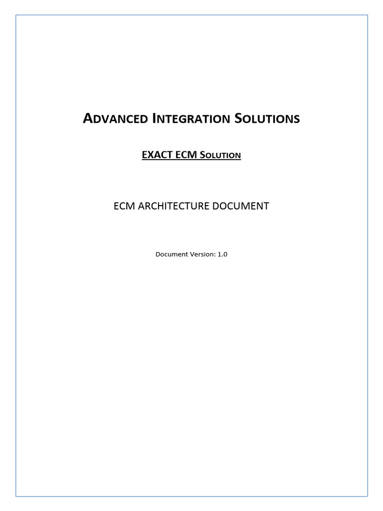 ECM Architecture Alignment Document V1.0 | PDF | Databases | Virtualization