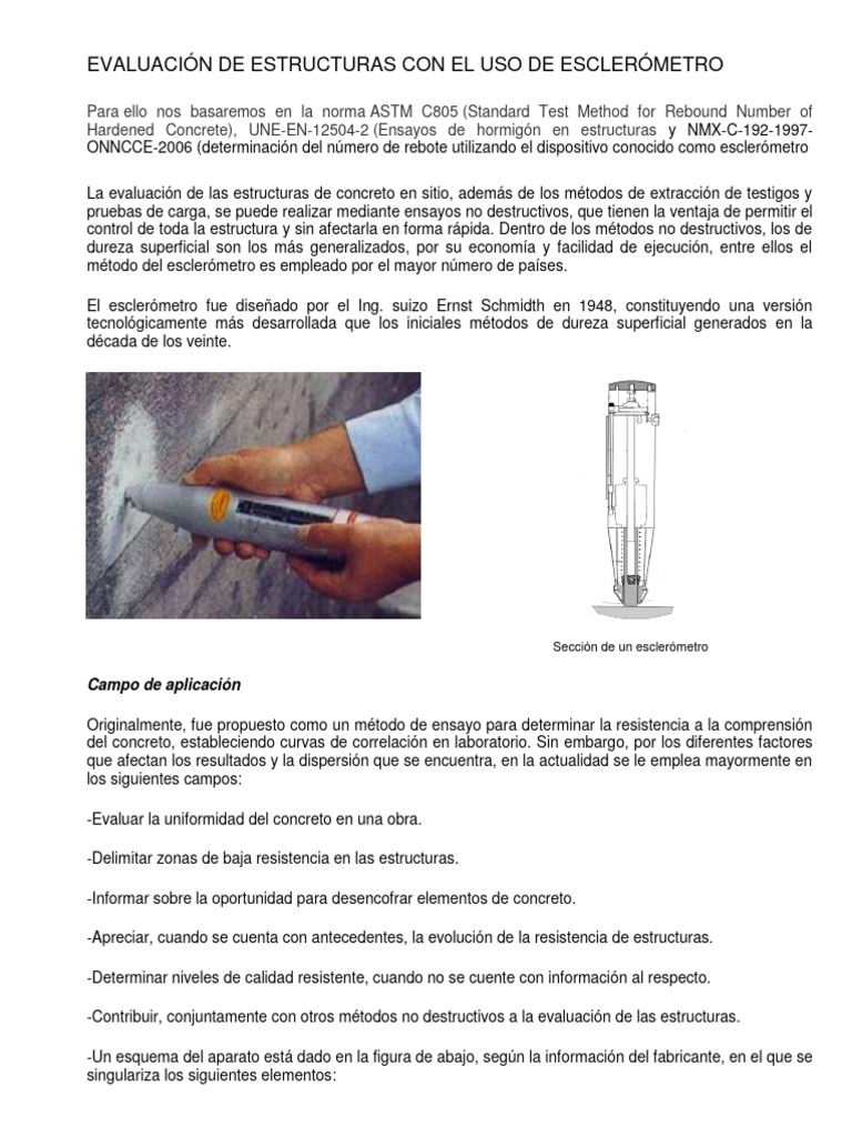 Uso del Esclerómetro en Concreto | PDF | Hormigón | Calibración