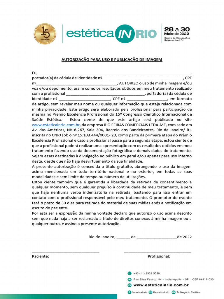 Termo De Autorizacao Pdf