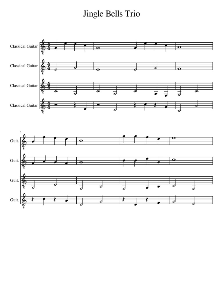 Jingle Bells Trio for Guitar Ensemble | PDF