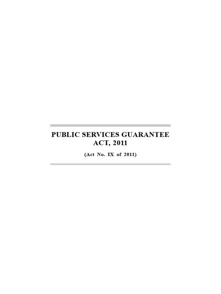 Public Services Guarantee Act, 2011 | PDF | Appeal | Separation Of Powers