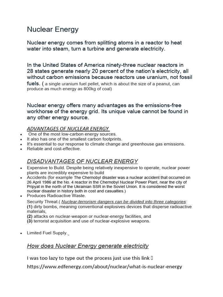 Nuclear Energy Project | PDF