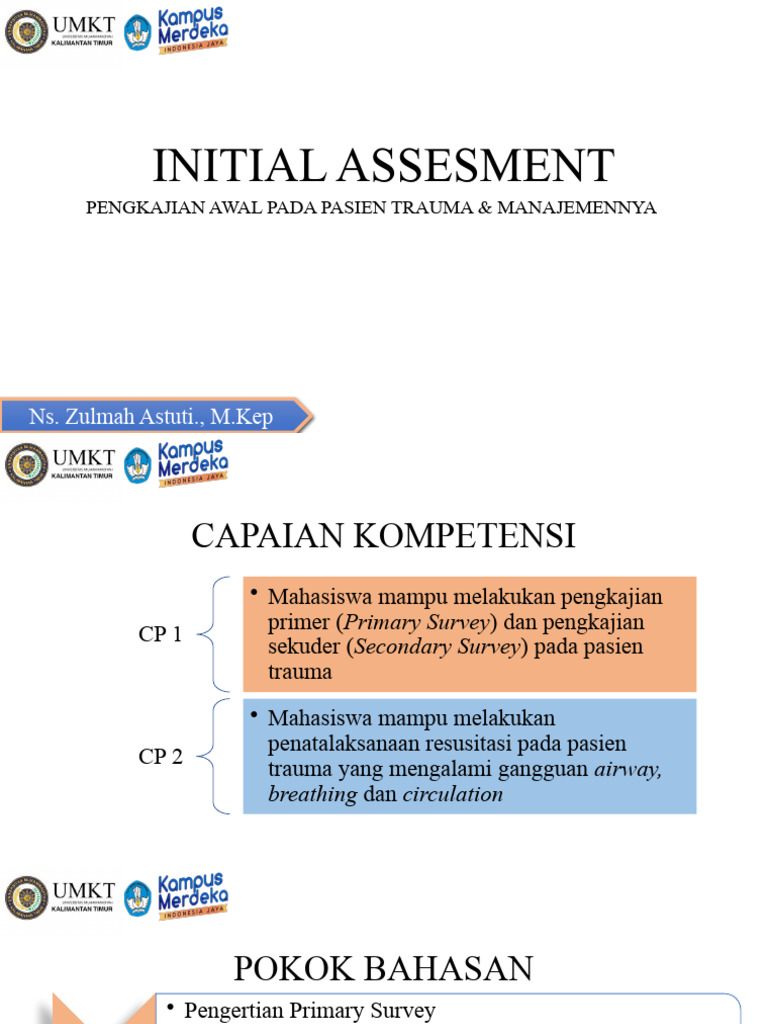 Materi 1 Initial Assesment Patient Trauma | PDF | Sains & Matematika | Teknologi & Rekayasa