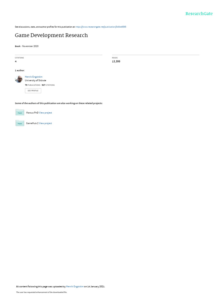 Game Development Research | PDF | Interdisciplinarity | Science