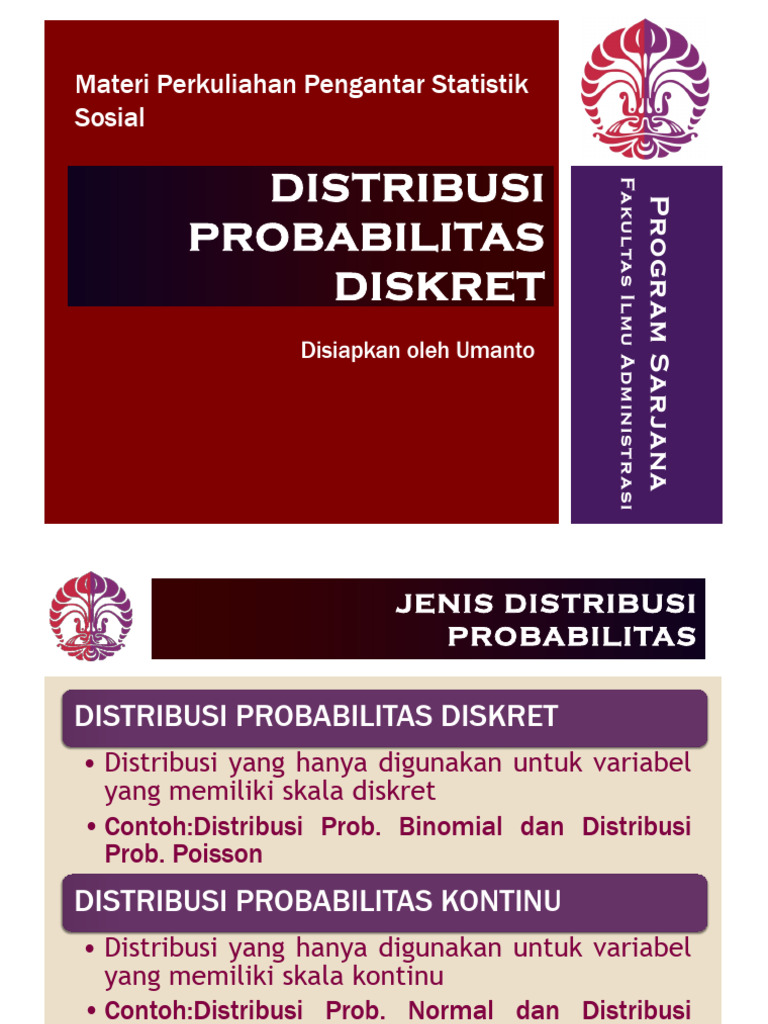 SAP 10 - Distribusi Probabilita Diskret | PDF