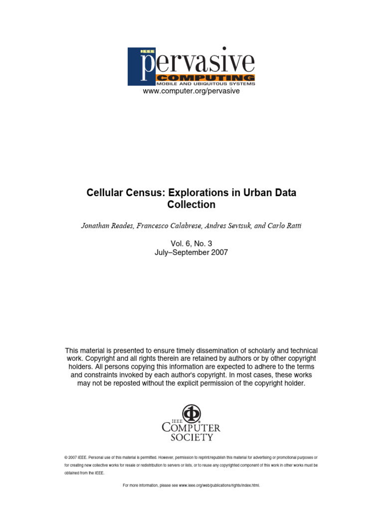 Cellular Census - Explorations in Urban Data Collection | PDF | Cluster ...