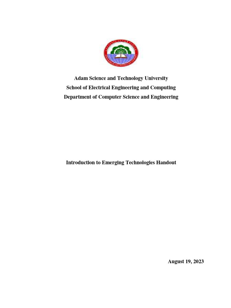 Introduction to Emerging Technologies Guide | PDF | Artificial ...