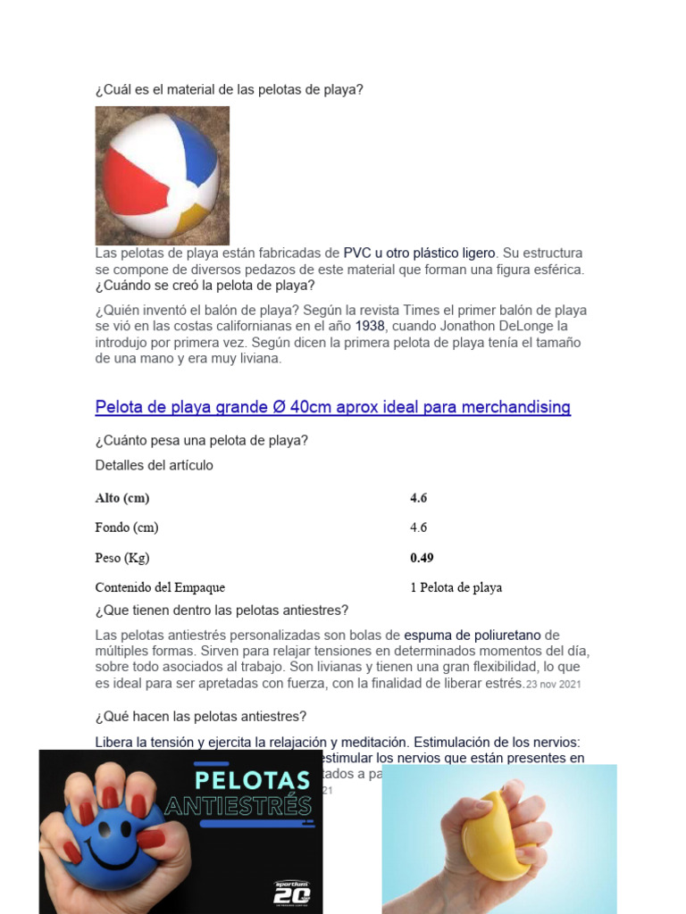 Cuál Es El Material de Las Pelotas de Playa | PDF