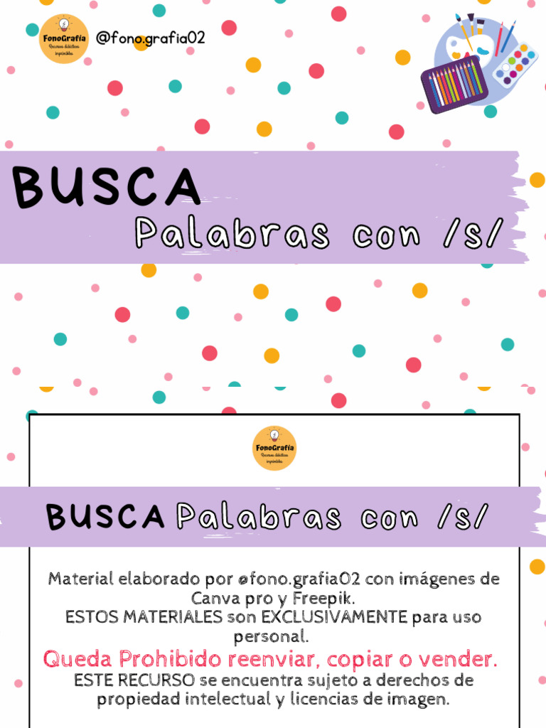 Palabras con /s/ para Niños | PDF