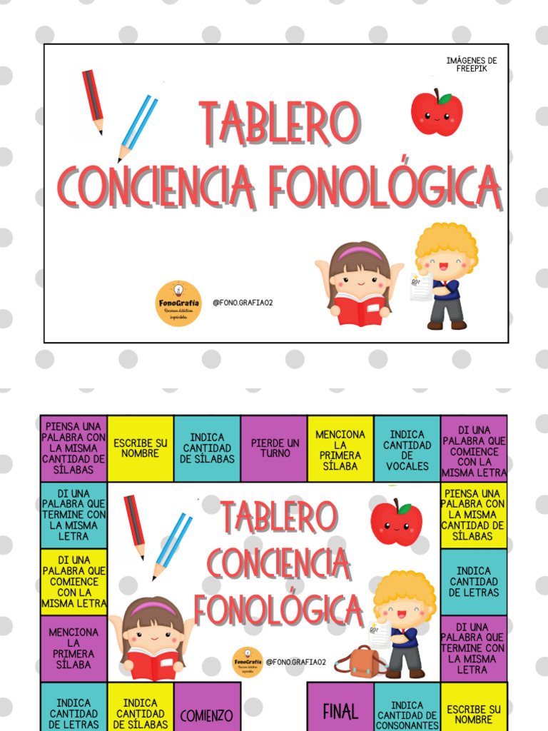 Tablero conciencia fonológica | PDF