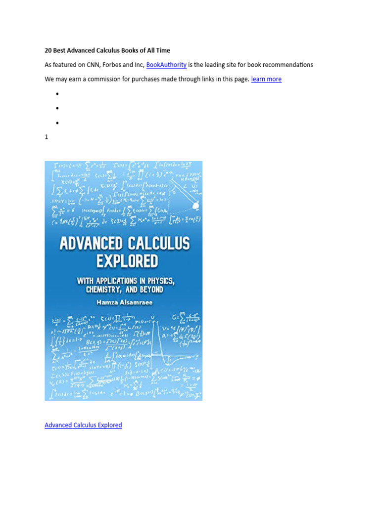 20 Best Advanced Calculus Books of All Time | PDF | Mathematical ...