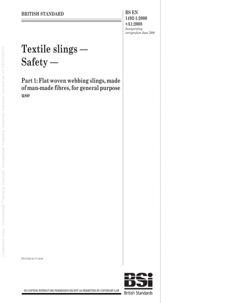 Bsen 1492-1 Textile Slings | PDF