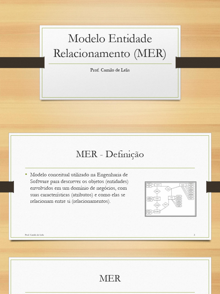 4 Aula - Modelagem de Dados Usando o Modelo Entidade Relacionamento ...