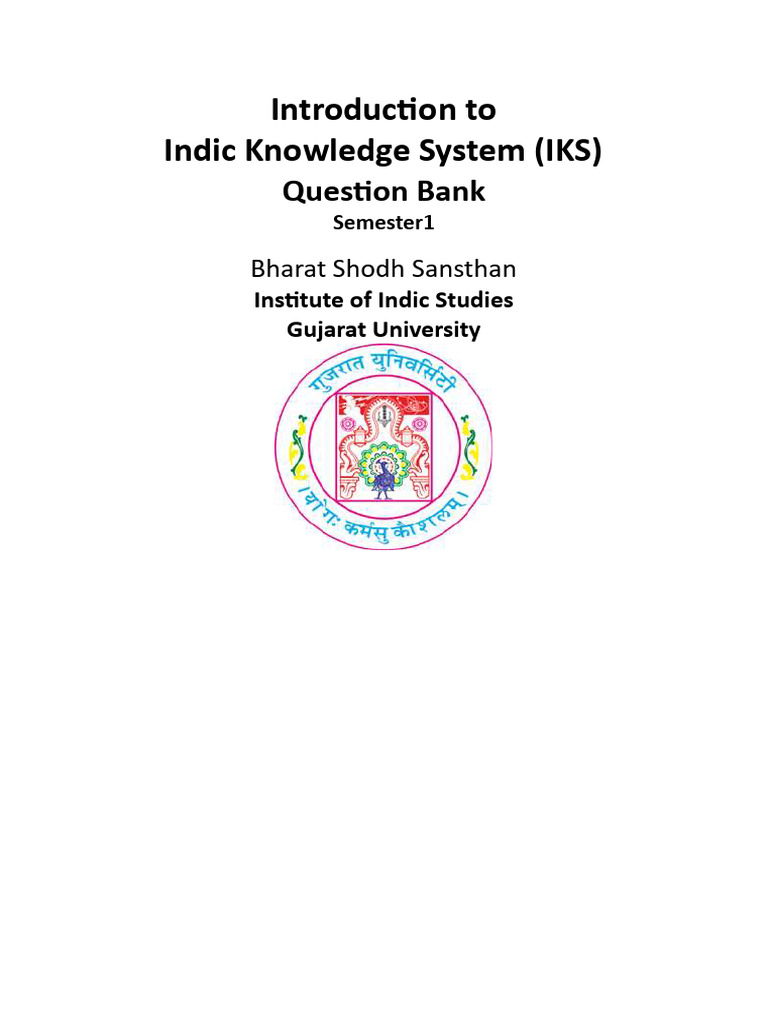English IKS QuestionBank | PDF | Vedas | Vedanta